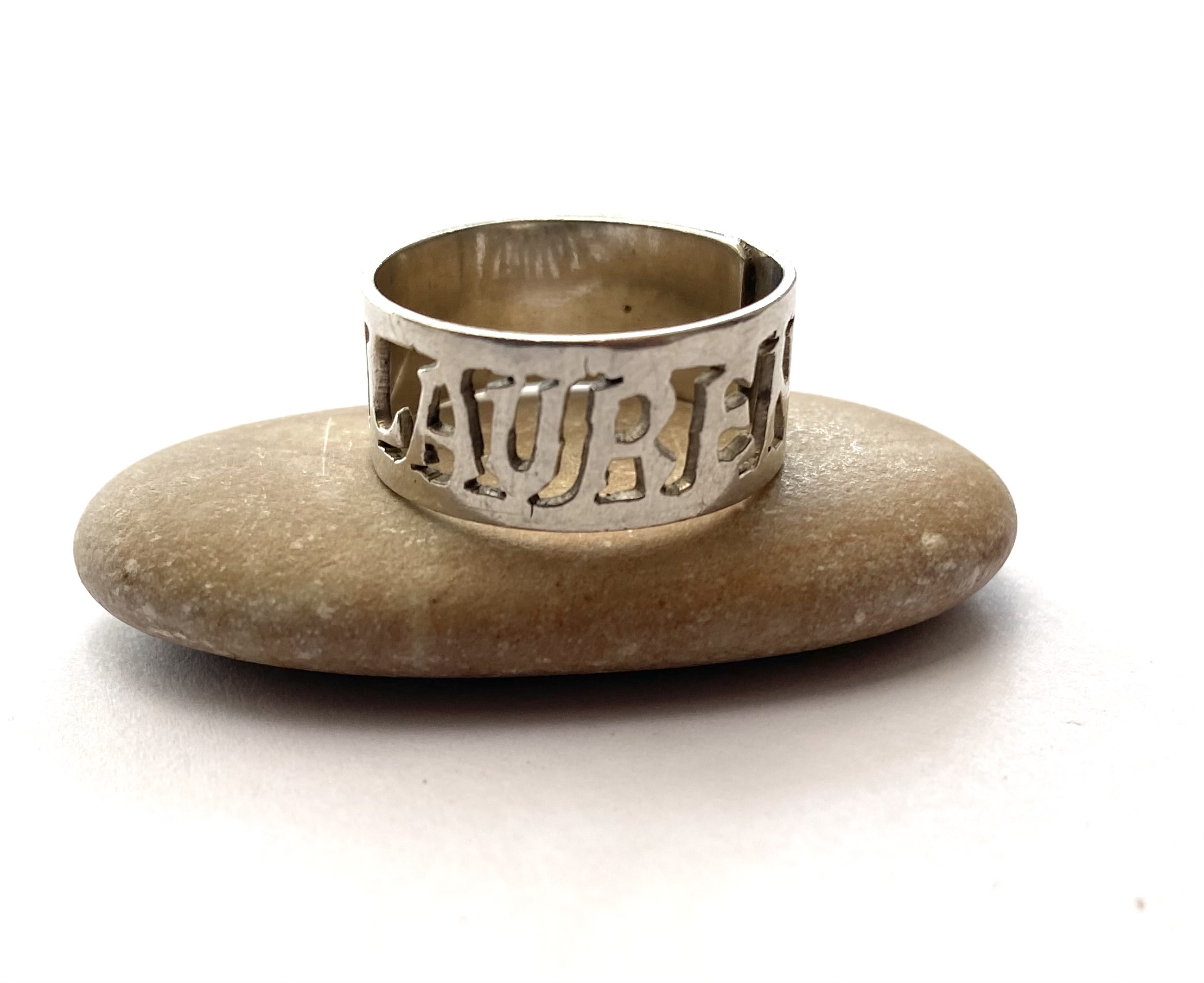 Ring - Band With name 'Lauren' Cutout. Silver Plated #ML1634 - Molly's ...