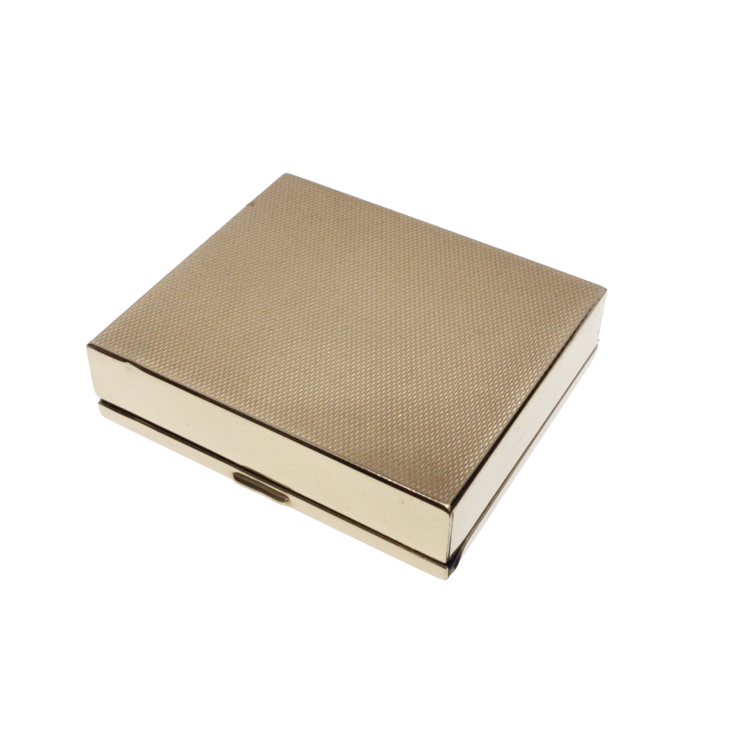 Pillbox - Gold Tone Vintage Pill Box. Brown Marble Style Stone with ...